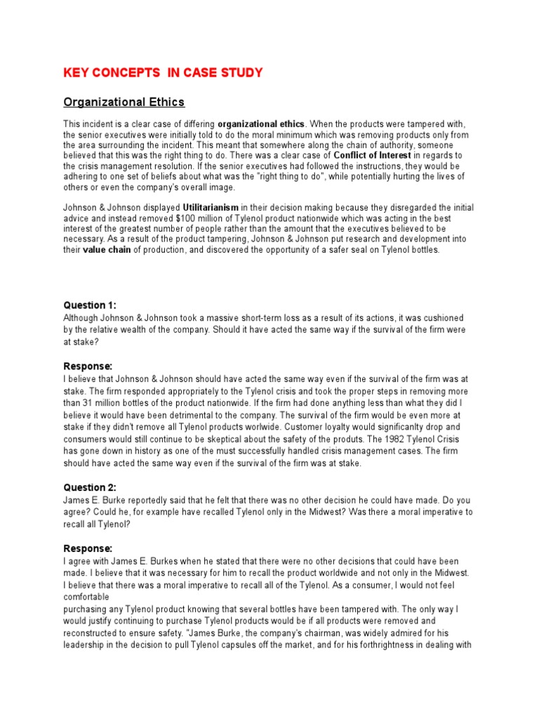 Johnson Johnson Case Study Answers | PDF | Crisis Management | Johnson ...