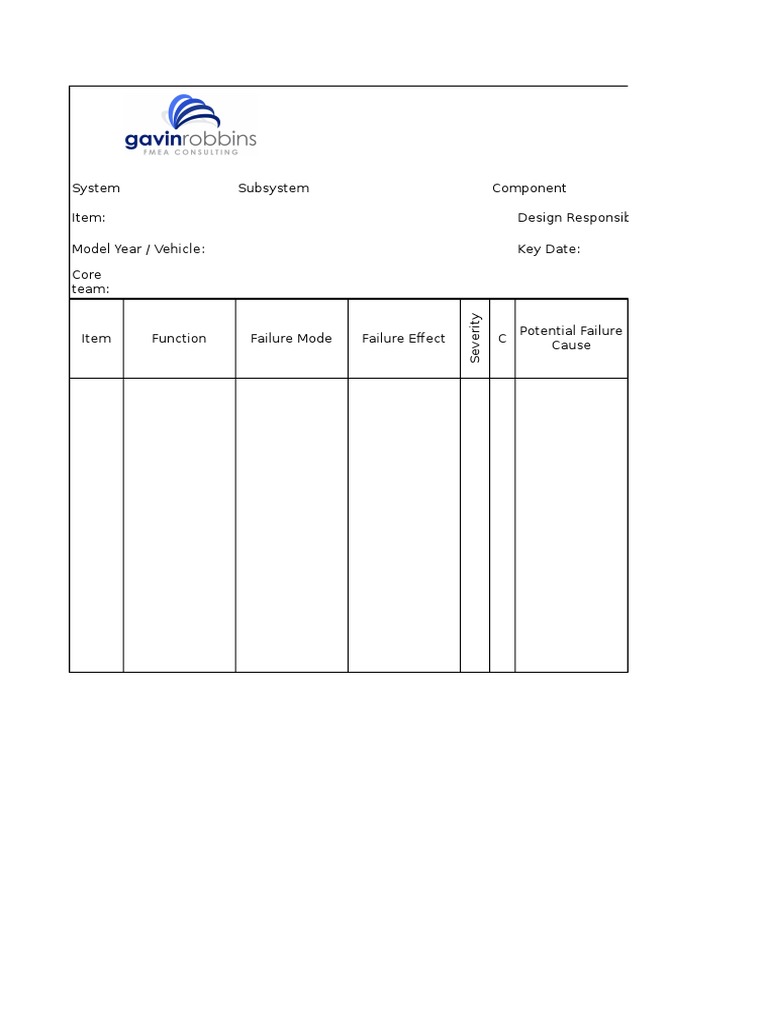 AIAG FMEA Template | PDF | Safety | Systems Engineering