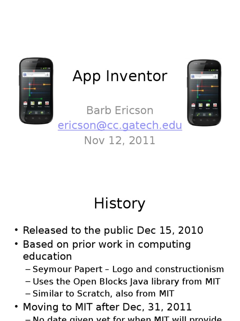 App Inventor: Ericson@cc - Gatech.edu | PDF | Mobile App | Web Browser