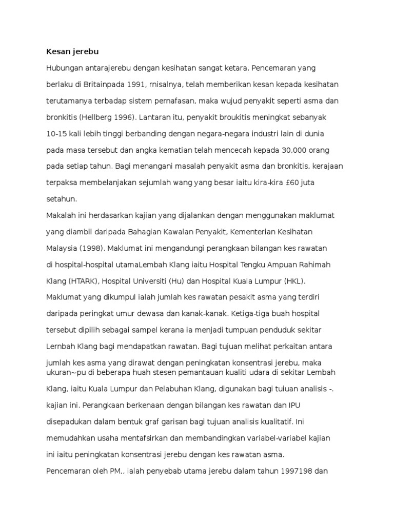 Kesan Jerebu | PDF