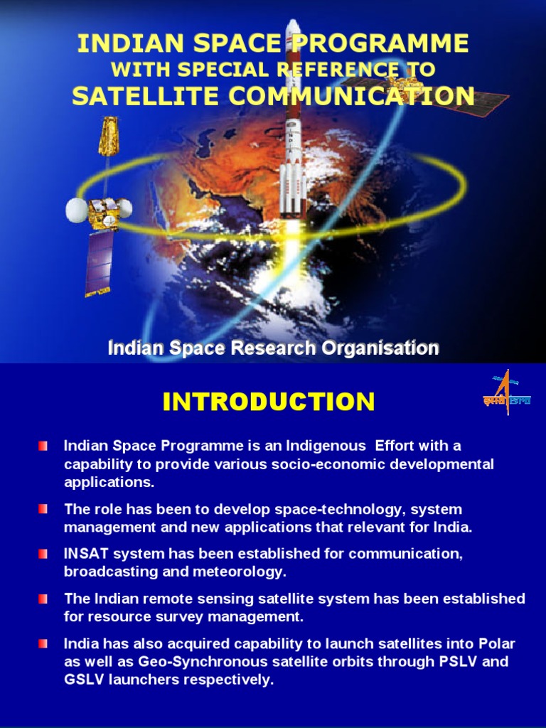 Indian Space Programme PPT Brief | PDF | Satellite | Spacecraft
