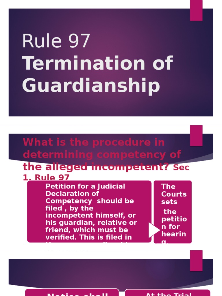 Rule 97: Guardianship Termination Process | PDF