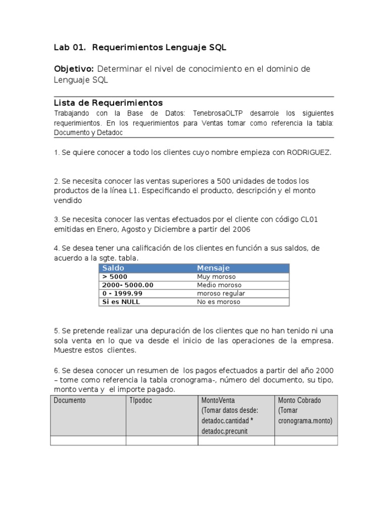 Ejercicios Lenguaje SQL-2 | PDF