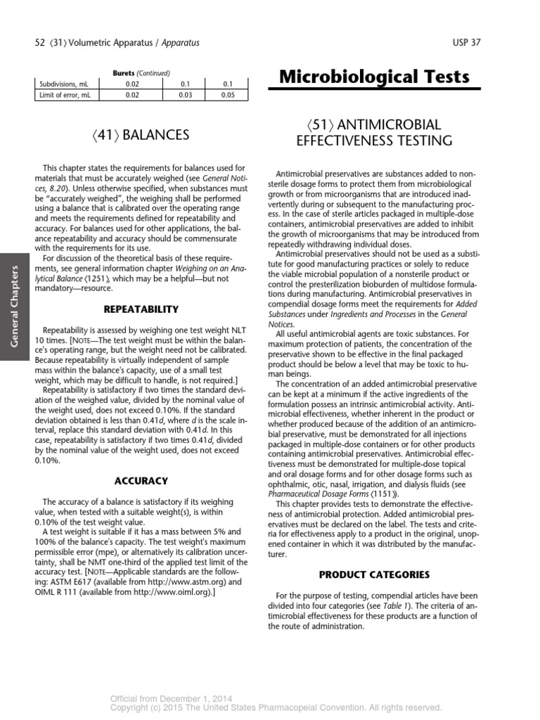USP General Chapter 41 | PDF | Weight | Antimicrobial