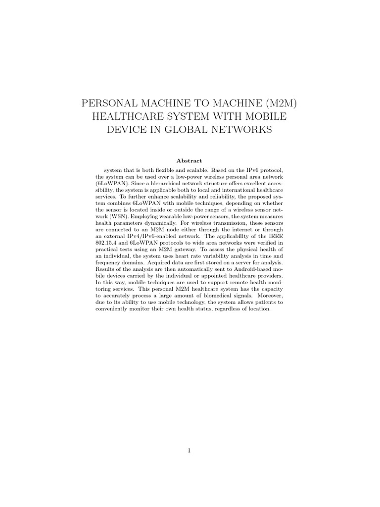 Personal Machine Machine | PDF | I Pv6 | Computer Network