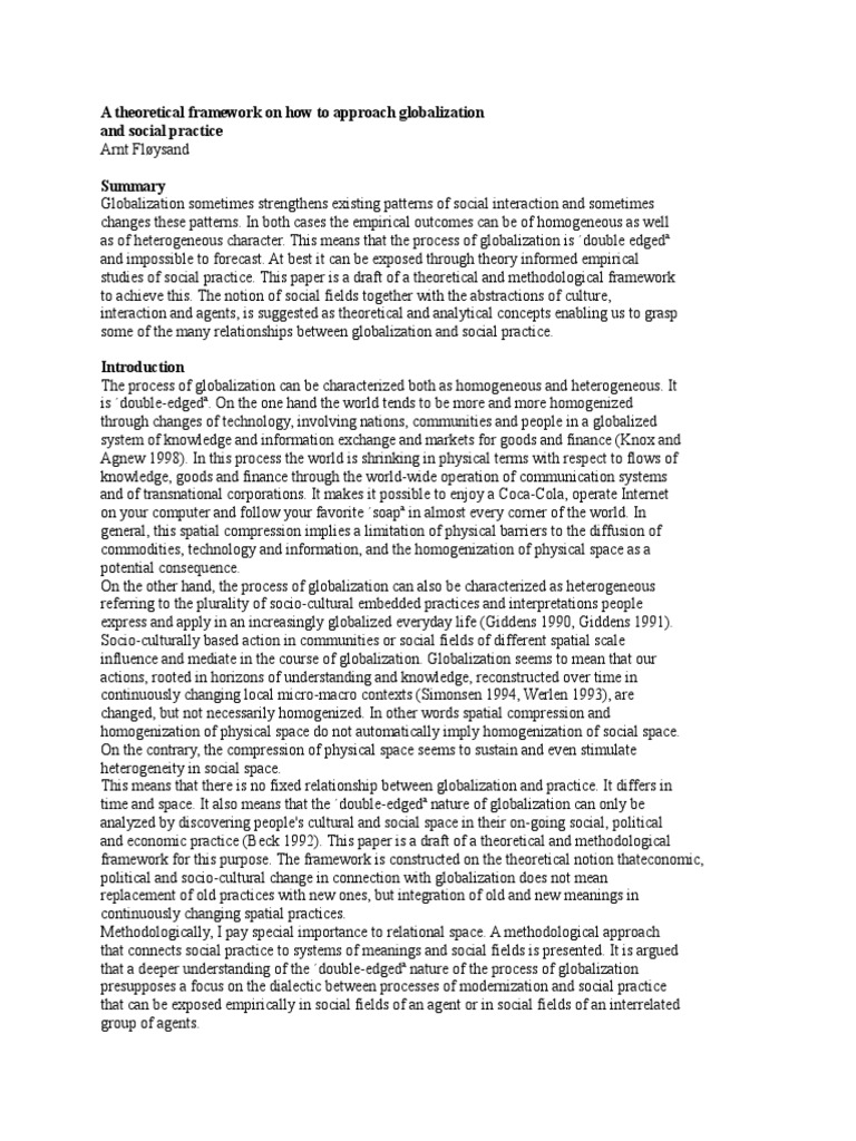 A Theoretical Framework on How to Approach Globalization ...