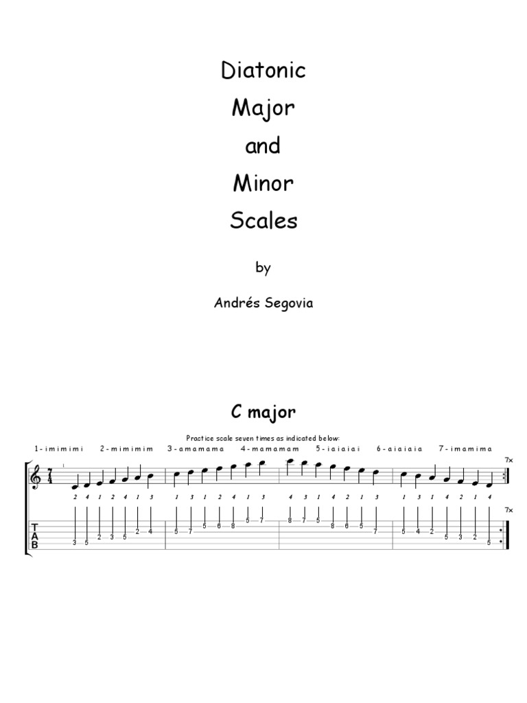Diatonic Major and Minor Scales by Andres Segovia | PDF | Scale (Music ...