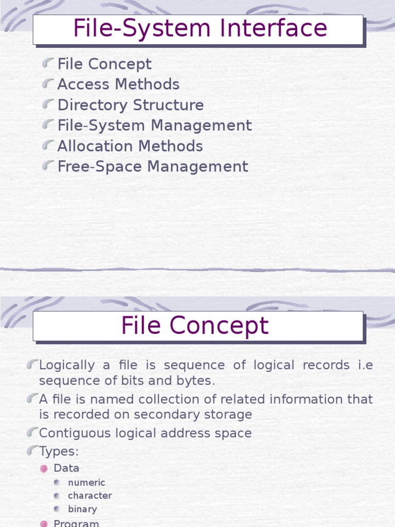 File-System Interface | PDF | Database Index | Computer File