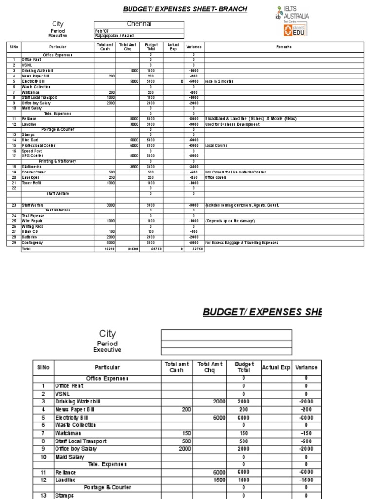 Imprest Sheet | Envelope | Postage Stamp