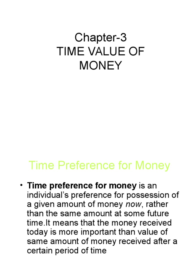 Chapter-3 Time Value of Money | PDF | Present Value | Discounting