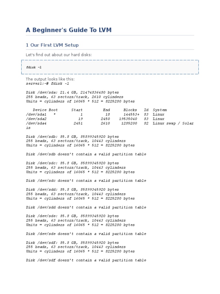 A Beginner's Guide To LVM | PDF | Dos | Booting