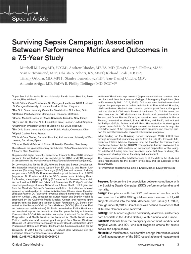 Surviving Sepsis Campaign Resultados | PDF | Institutional Review Board ...