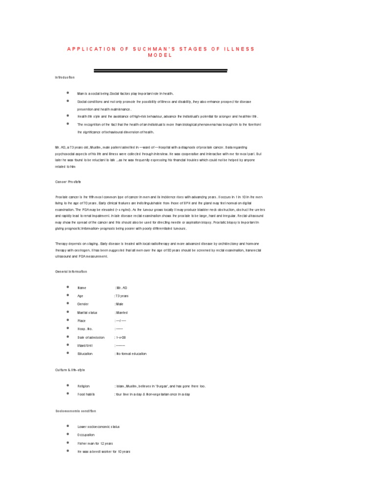 Application of Suchman Theory | PDF | Prostate Cancer | Cancer