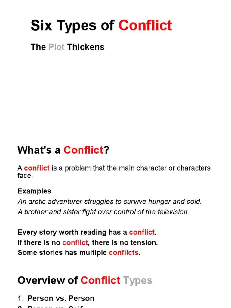 Types of Conflict Lesson 1 | PDF