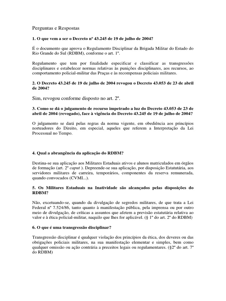 RDBM em PDF | PDF | Julgamentos | Polícia