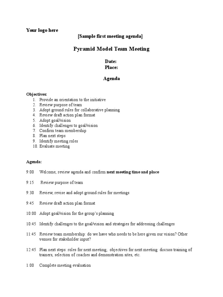 Sample First Meeting Agenda | PDF