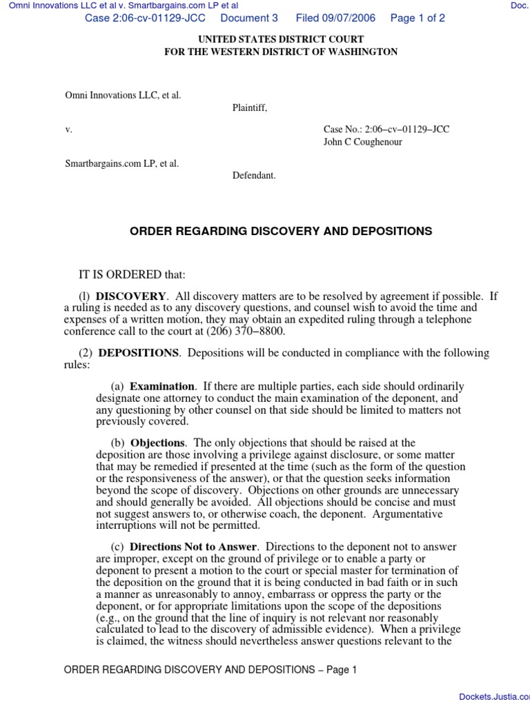 Omni Innovations LLC Et Al v. Smartbargains - Com LP Et Al - Document ...