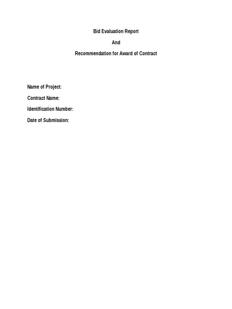 Bid Evaluation Report | PDF | Procurement | Exchange Rate