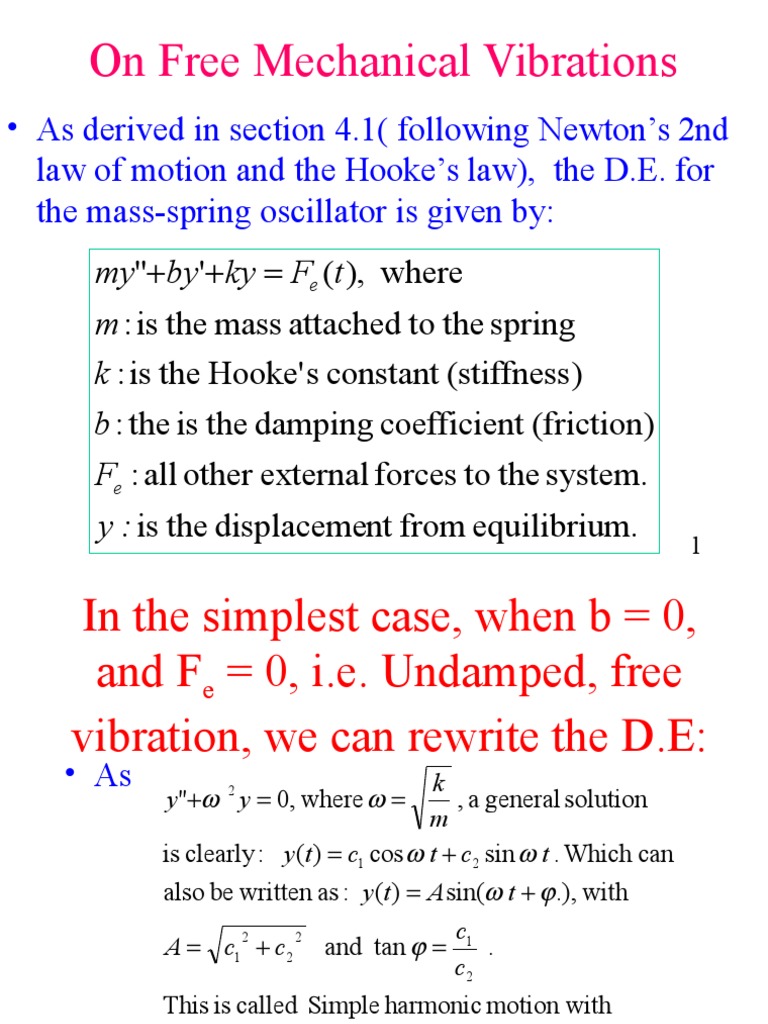 On Free Mechanical Vibrations | PDF | Analysis | Calculus