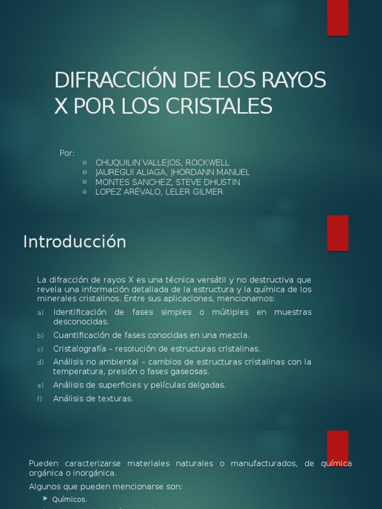 Difracción de Los Rayos X Por Los Cristales | PDF | Cristalografía de ...