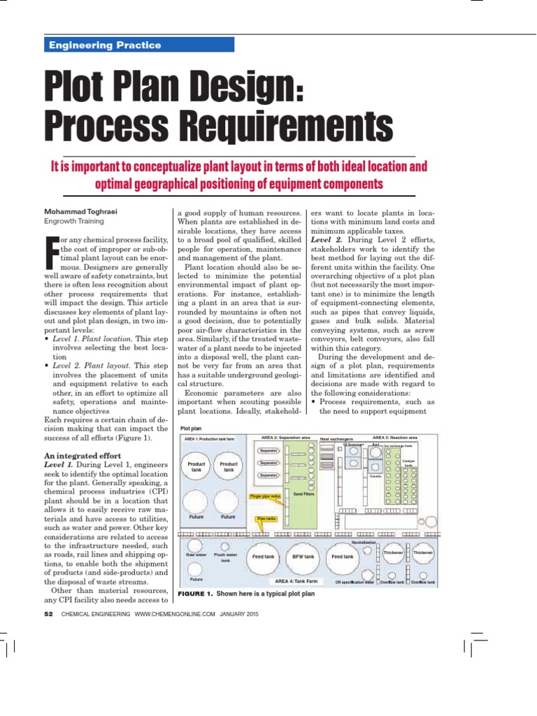 Plot Plant Design - Process Requirements (ChemEng, Jan 15) | PDF | Pump ...
