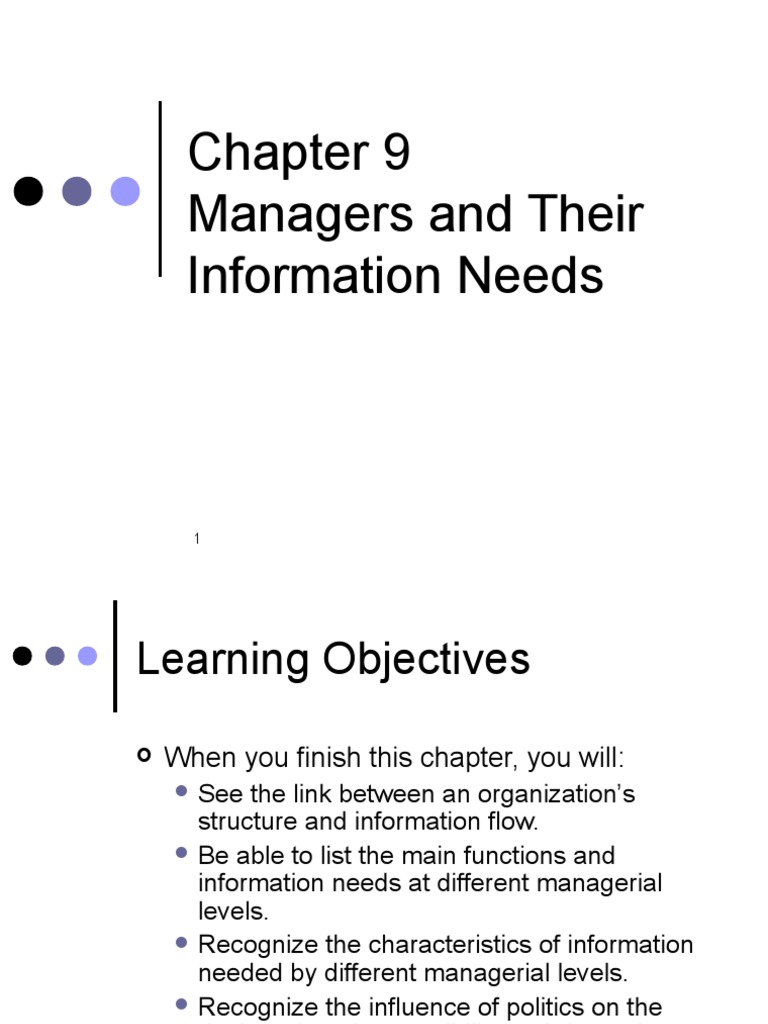 Managers' Information Needs: A Guide to Understanding the Different ...