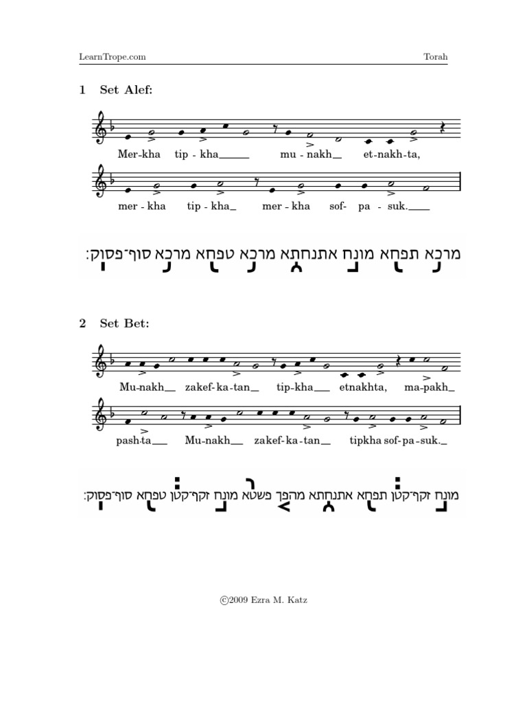 Torah Trope Symbols and Notation Guide | PDF