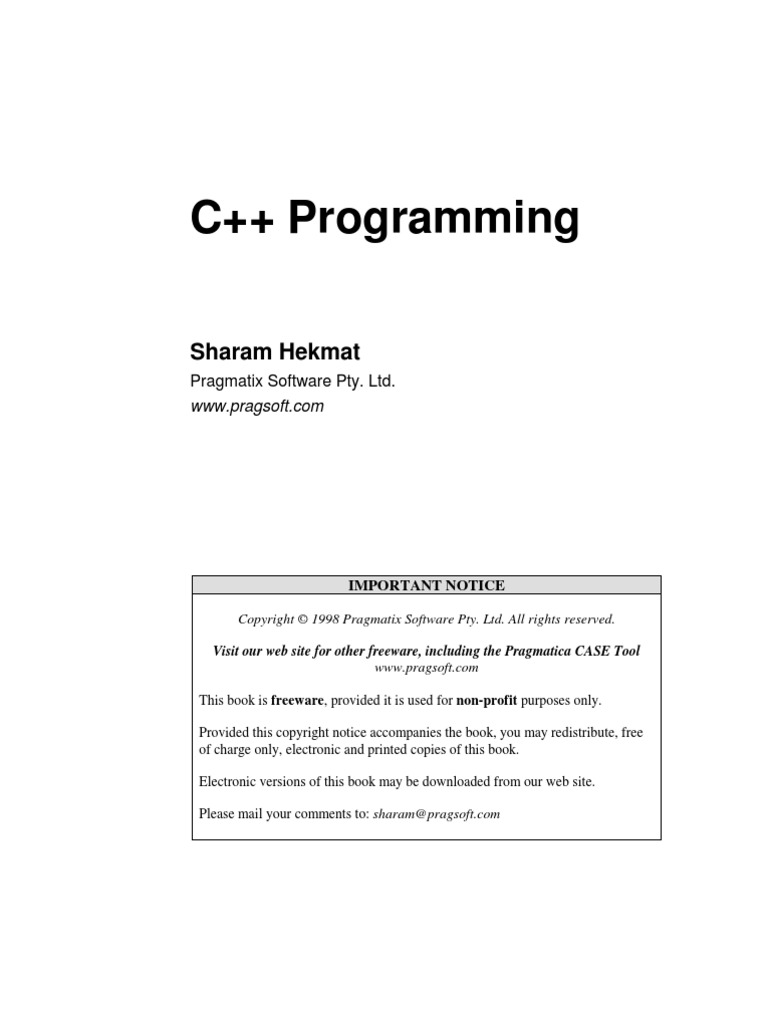C++ Programming | Download Free PDF | Integer (Computer Science) | Byte