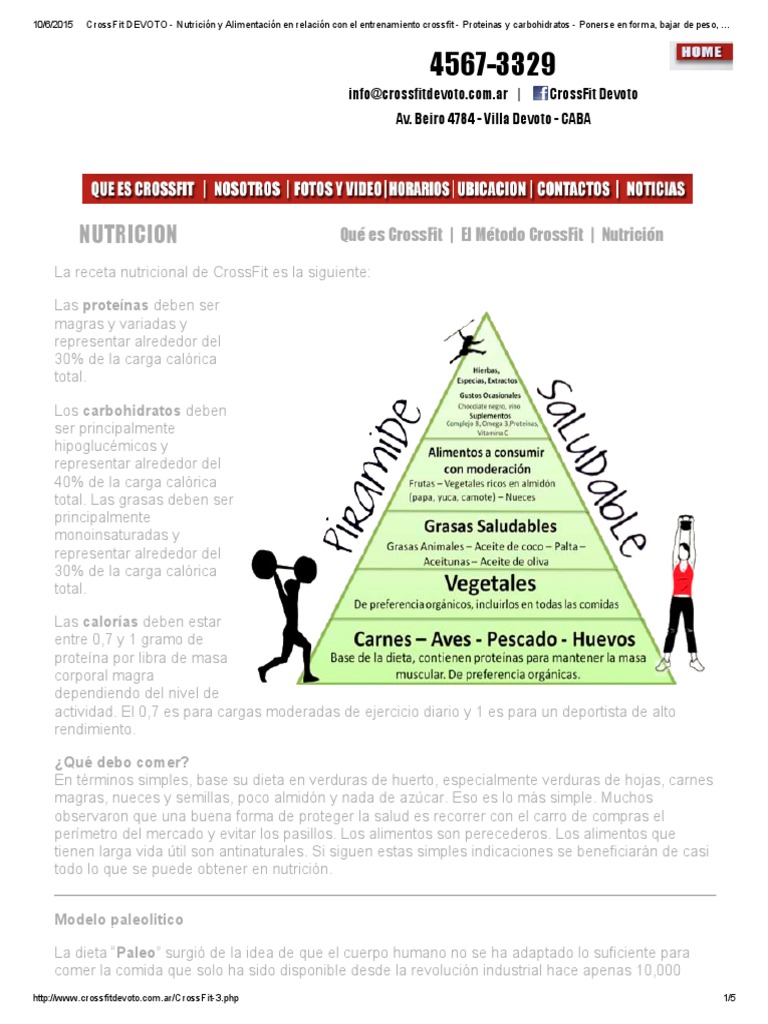 Nutrición Paleo para CrossFit Devoto | PDF | Tejido adiposo | Carbohidratos