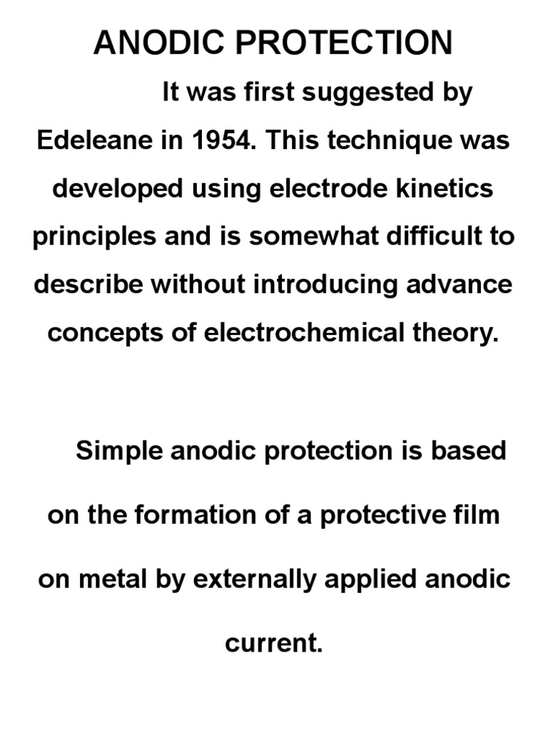 Anodic Protection | PDF | Corrosion | Metals