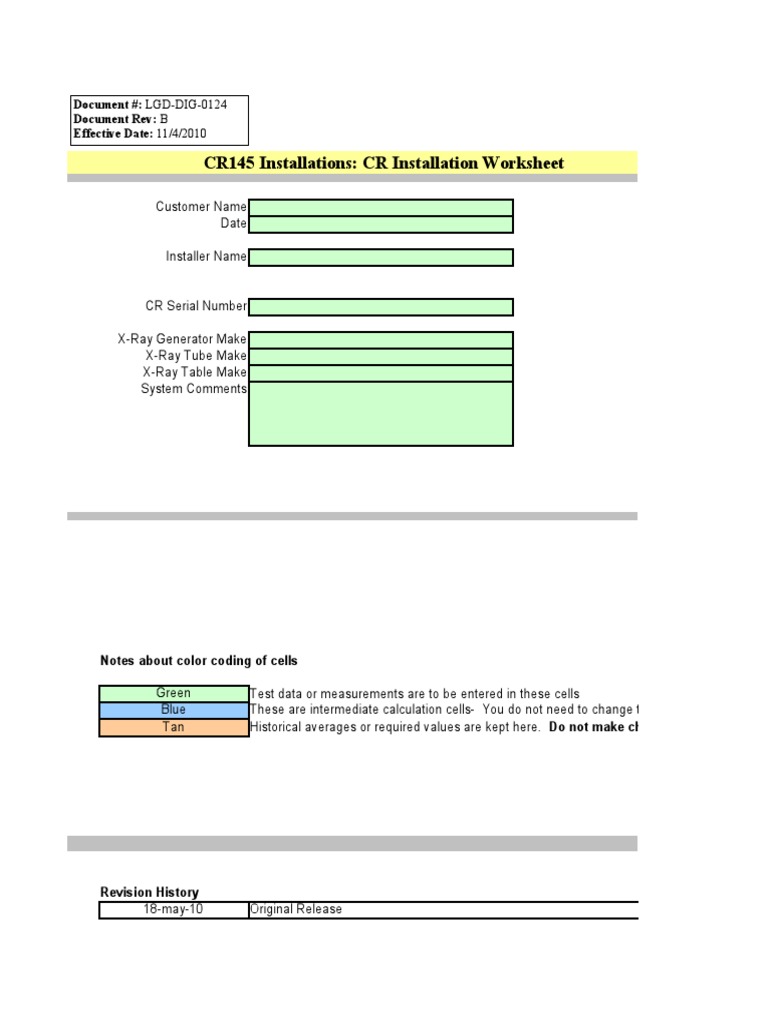 CR145 Tabla de Instalacion | PDF | Interpolation | X Ray