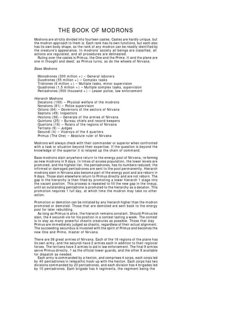 Book of Modrons | PDF | Company (Military Unit)