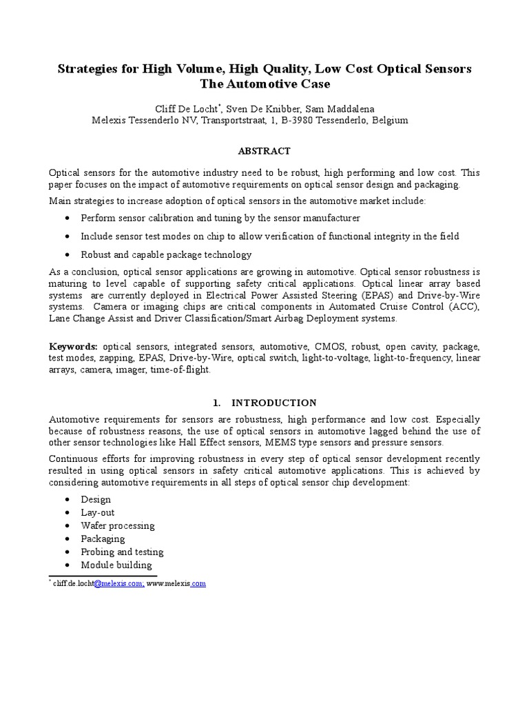 Strategies For High Quality Low Cost Optical Sensors - Automotive v7 ...