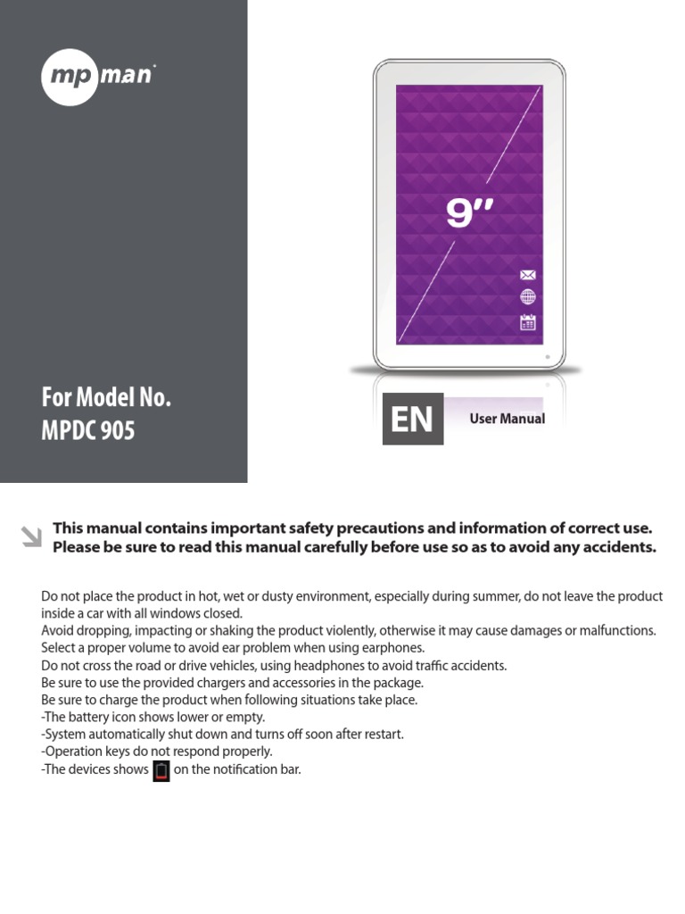 For Model No. MPDC 905: User Manual | PDF | Computer Keyboard | Icon (Computing)