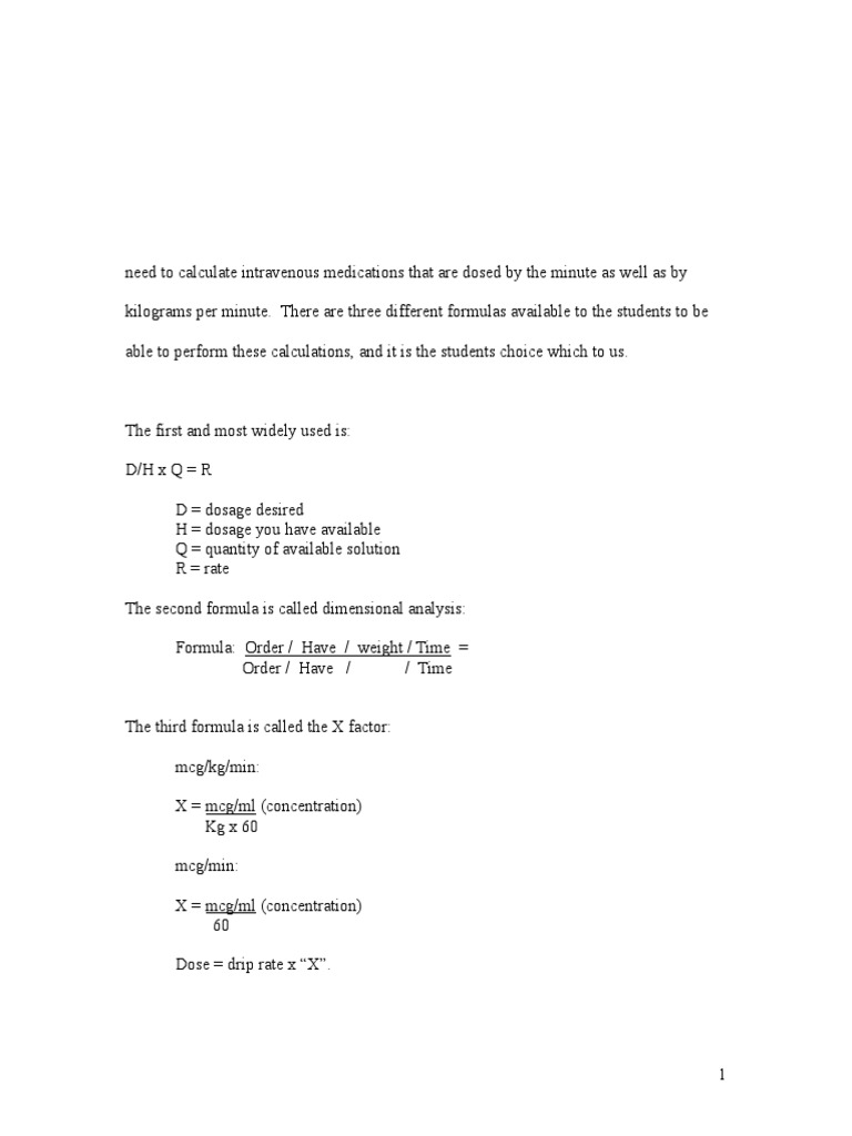 Med Math Sample Calculations | PDF | Kilogram | Dose (Biochemistry)