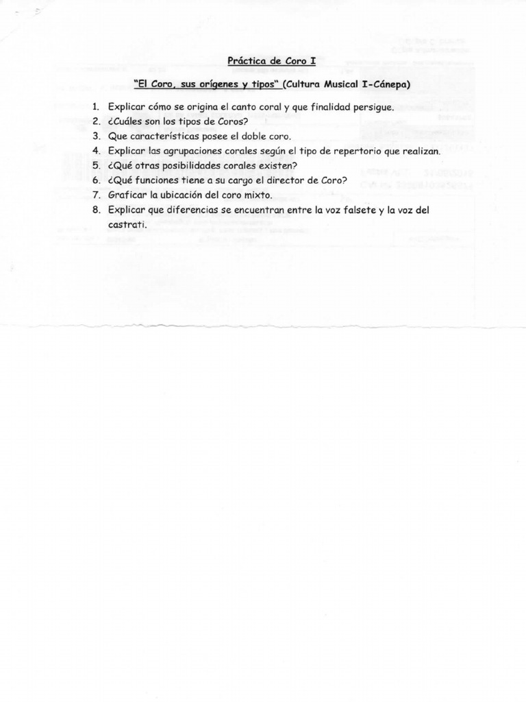 El Coro, Sus Origenes y Tipos | PDF | Coro | Sonido