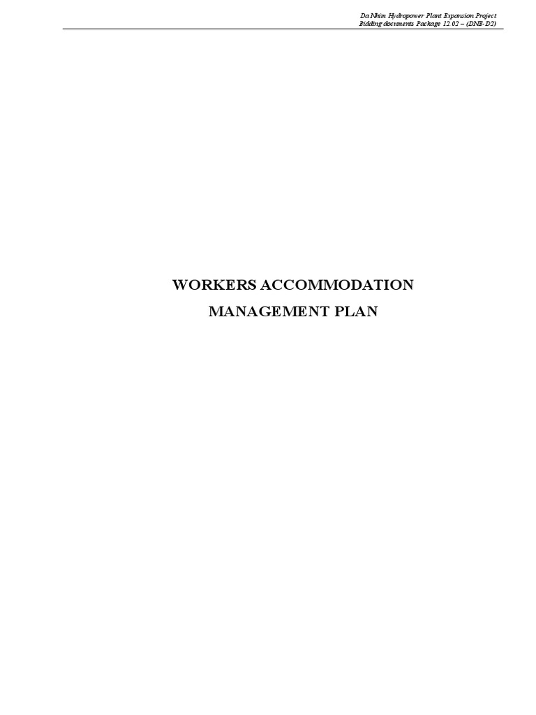 Worker Accommodation Management Plan | PDF | First Aid | General Contractor