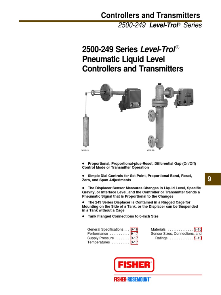 2500-249 Series Level-Trol Pneumatic Liquid Level Controllers and ...