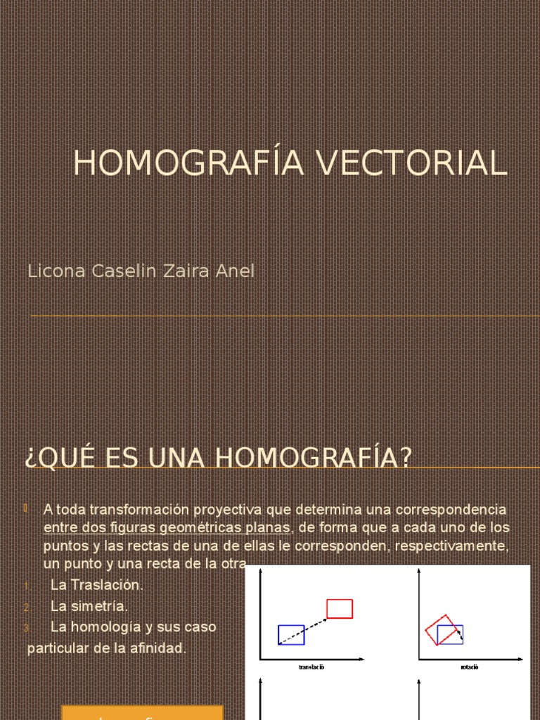 Homografía Vectorial | PDF