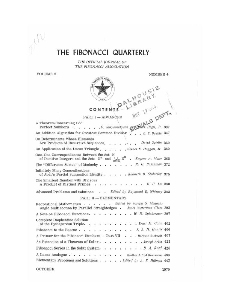The Fibonacci Quarterly: A Lucas Analogue - . - . - . - . - . 4 3 9 ...