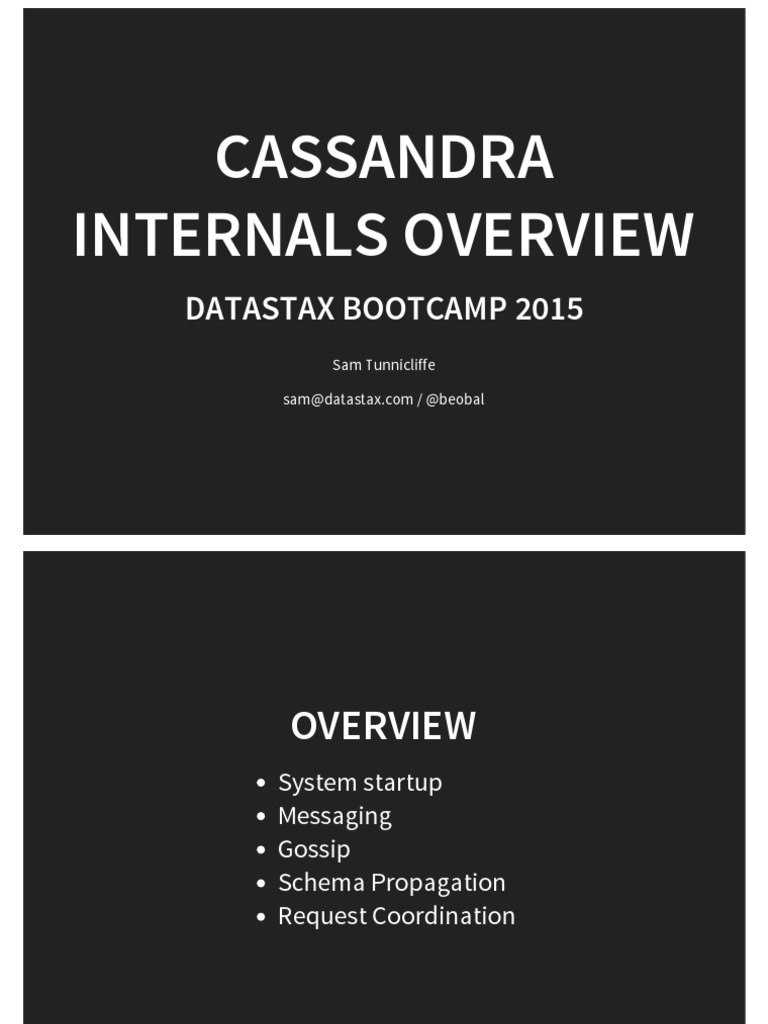 Cassandra Internals Overview by Sam Tunnicliffe | PDF | Replication (Computing) | Data Management