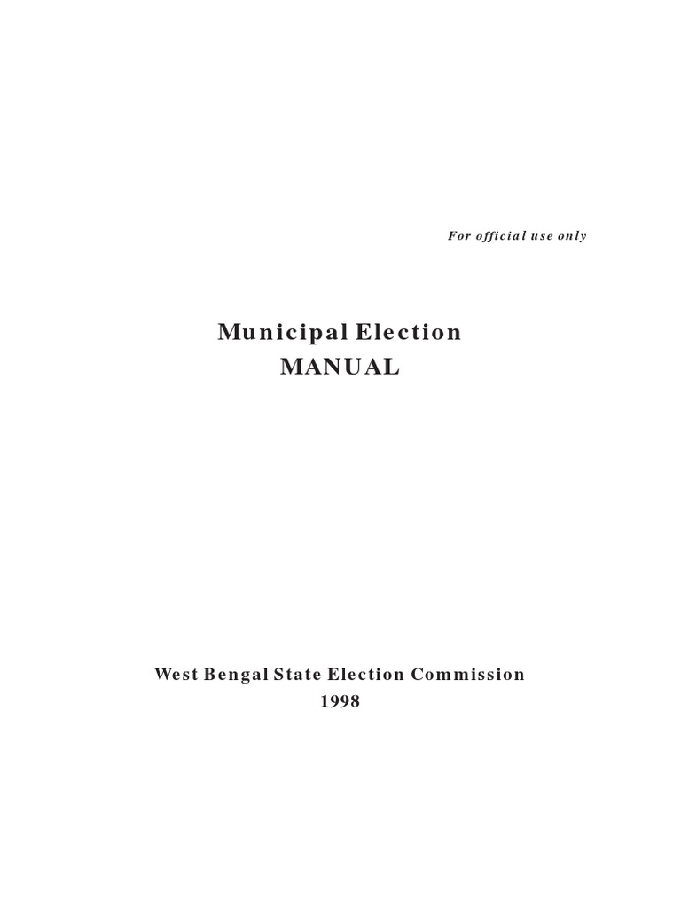 Municipal Election Manual - 1998 | PDF