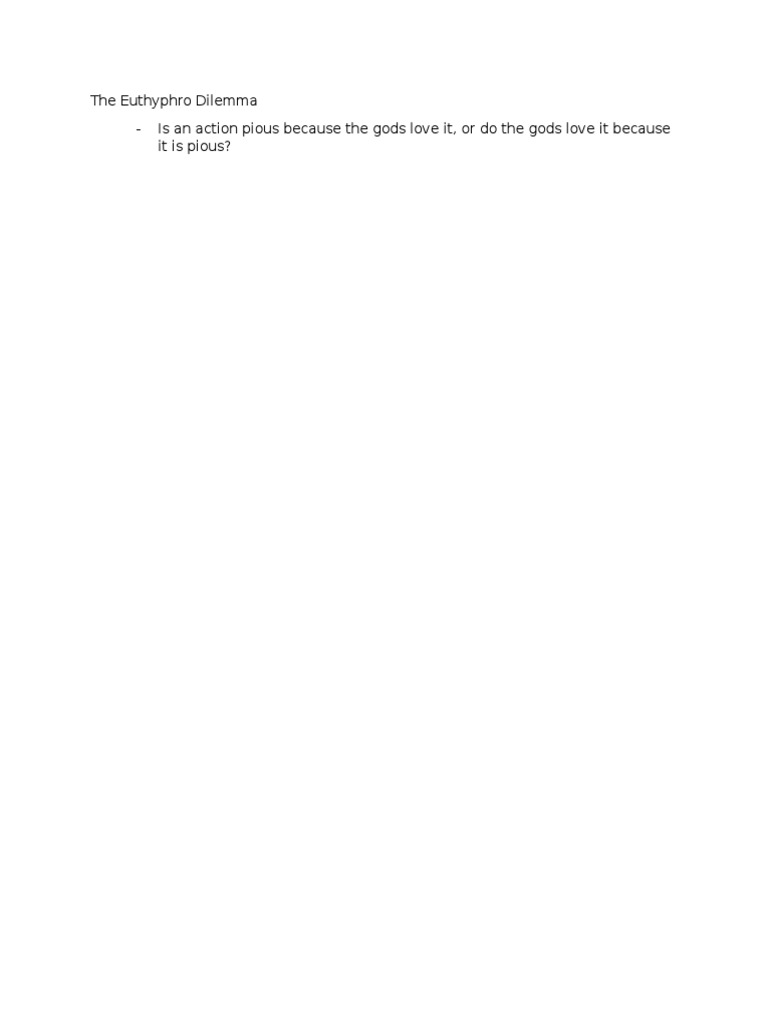Understanding the Euthyphro Dilemma | PDF