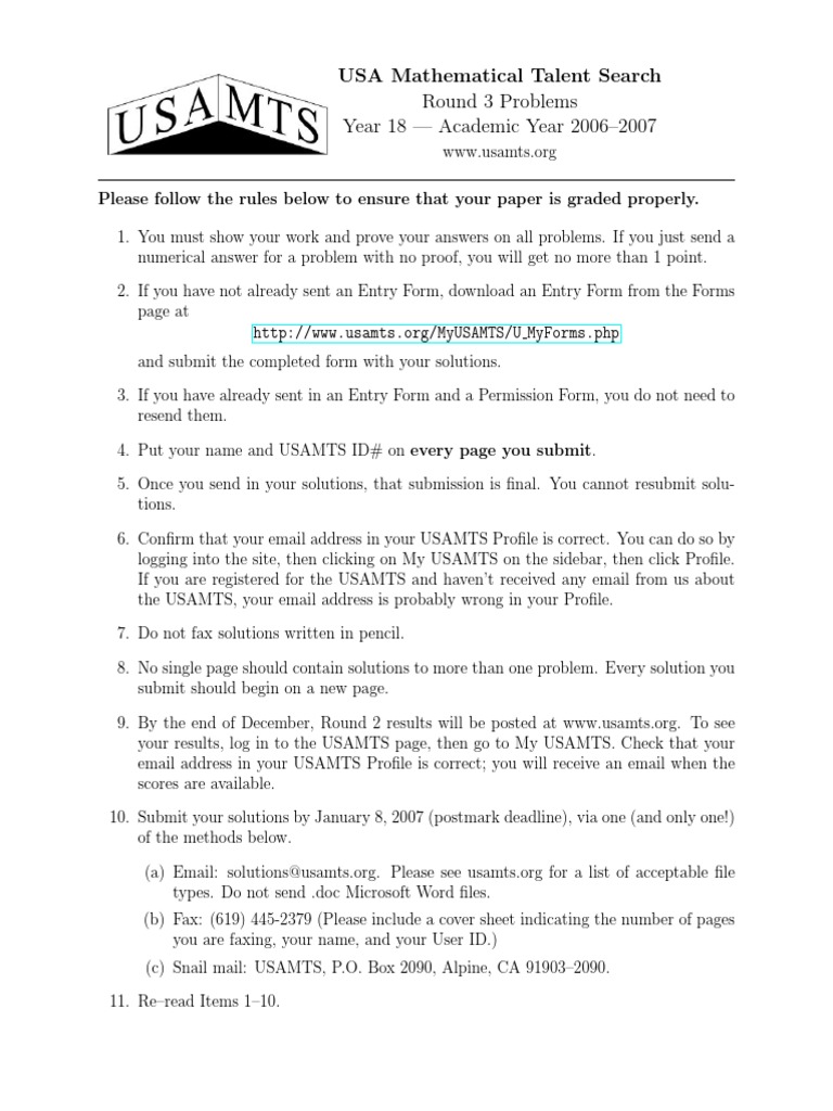 USAMTSProblems 18 3 | PDF | Email | Trigonometric Functions