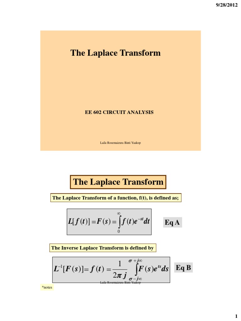 Laplace_Transform.pdf | Laplace Transform | Theoretical Physics