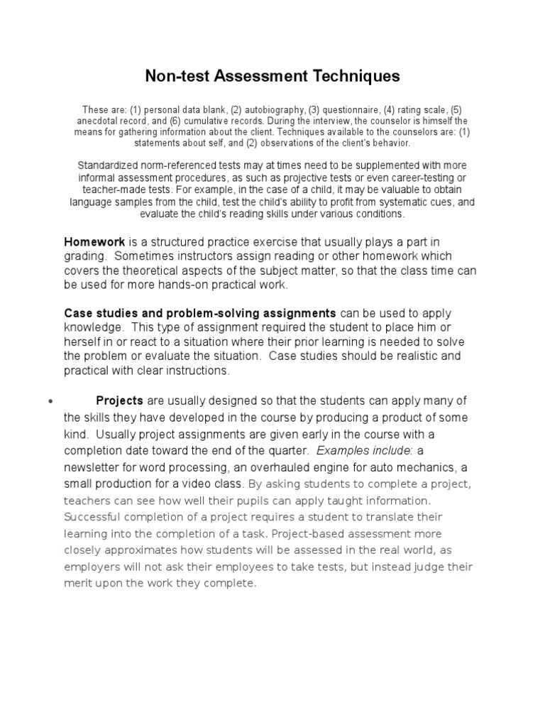Nontest and Authentic Measures | PDF | Educational Assessment | Homework