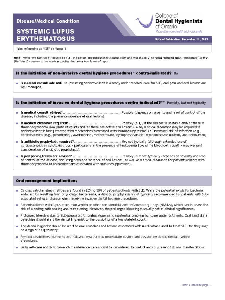 CDHO Factsheet Lupus - Copy | Systemic Lupus Erythematosus | Immunology