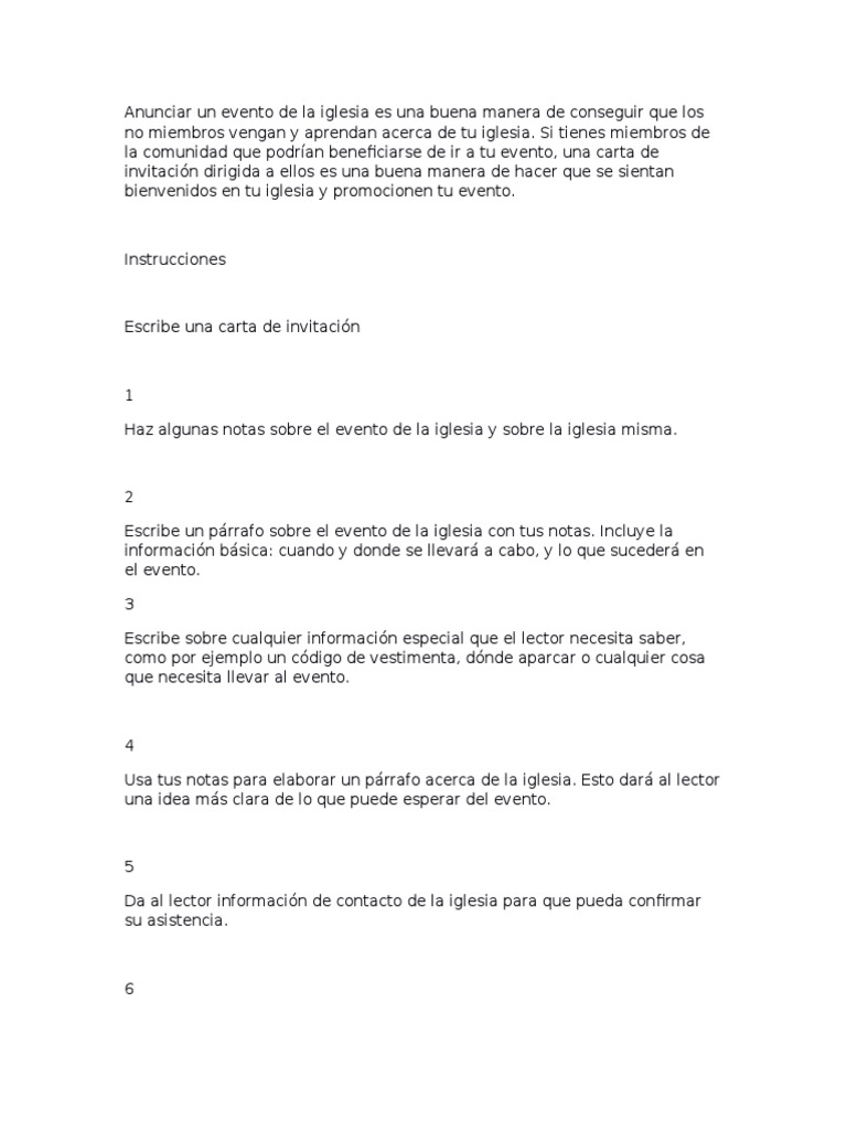 Carta De Invitación Para Hablar En Un Evento