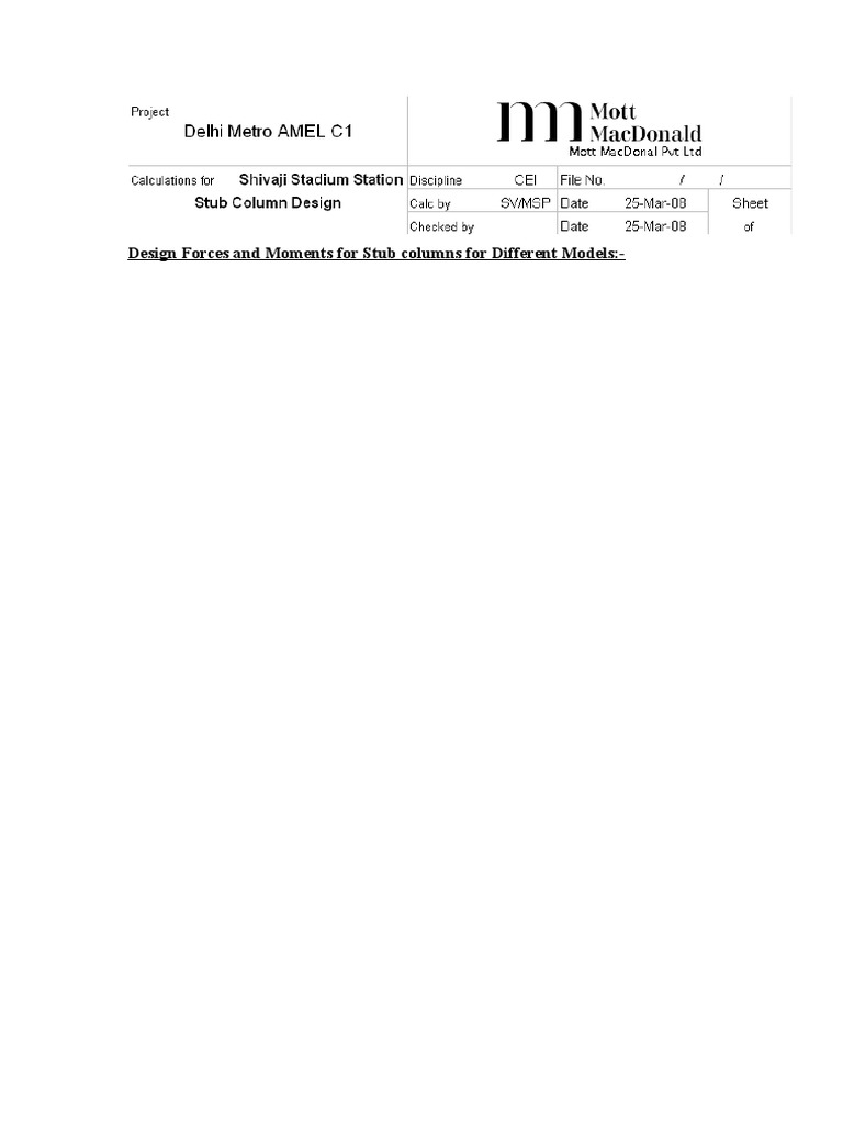 5.stub Column Design-Report | PDF