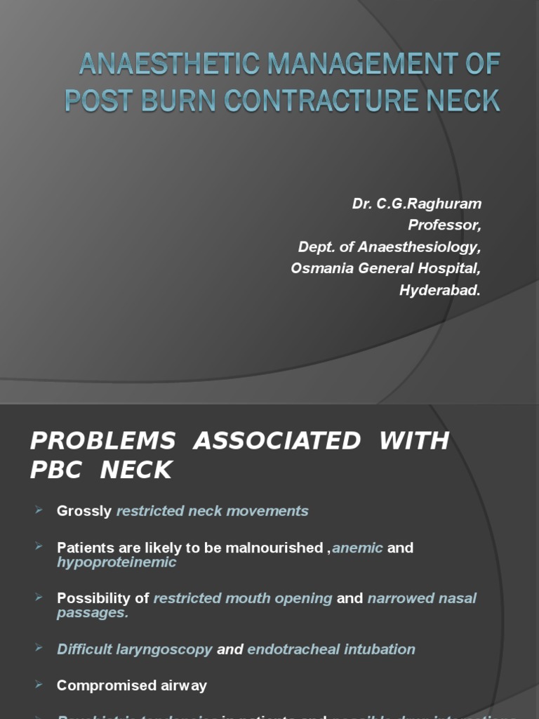 Post Burn Contracture Neck | PDF | Respiratory Tract | Anesthesia